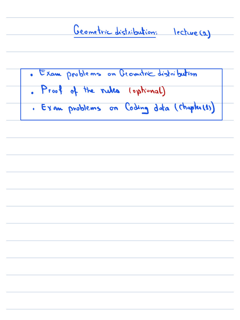 Geometric Distribution Lecture (2) | PDF | Probability Theory ...