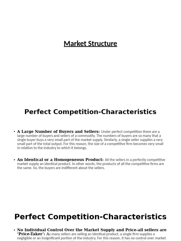 Characteristics of Perfect Competition | PDF | Economic Equilibrium ...