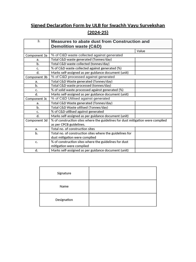 Sample Declaration Form 3 - ULB | PDF