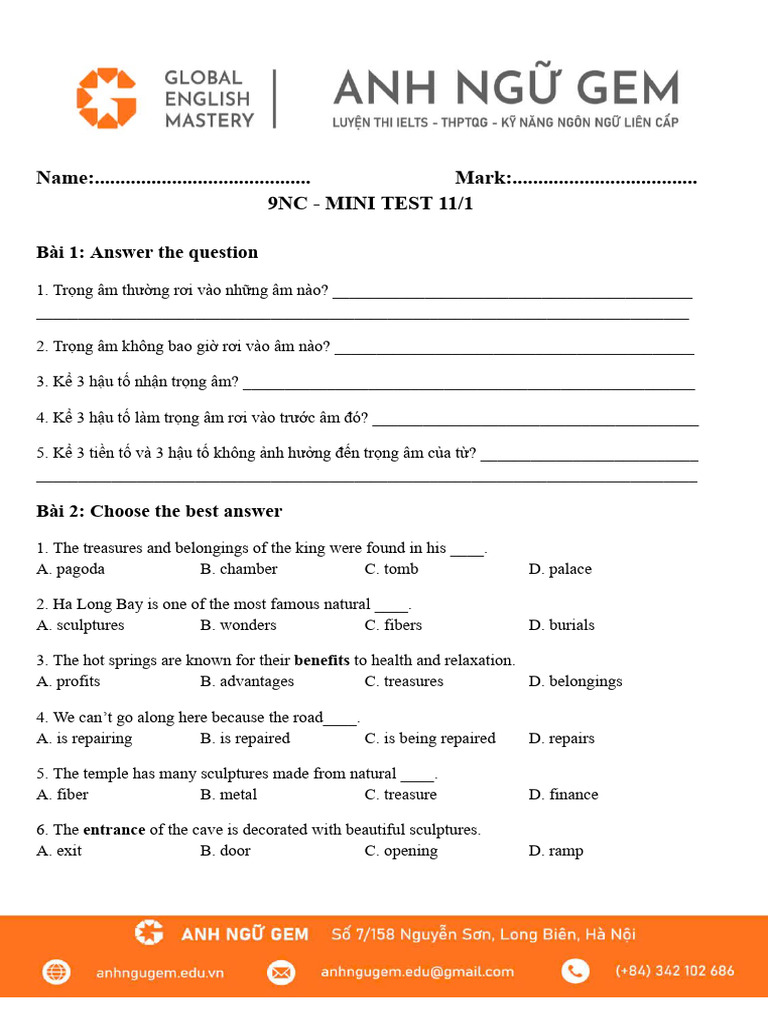 Mini Test 5 | PDF