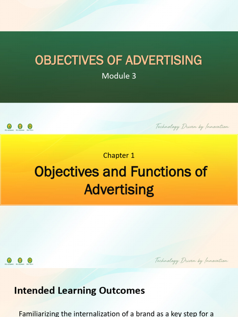 Objectives and Functions of Advertising | PDF