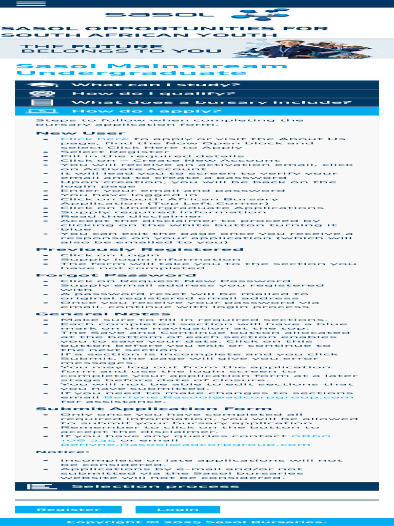 Sasol Mainstream Undergraduate - Sasol Bursaries | PDF | Password ...