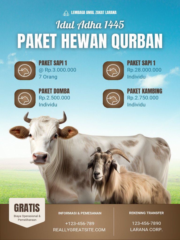 Biru Paket Hewan Kurban Idul Adha Poster | PDF