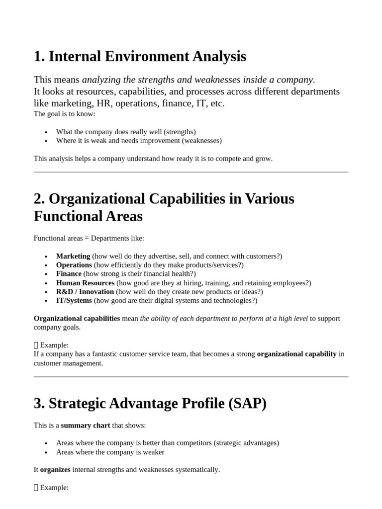 Internal Analysis for Strategic Advantage | PDF | Competitive Advantage ...