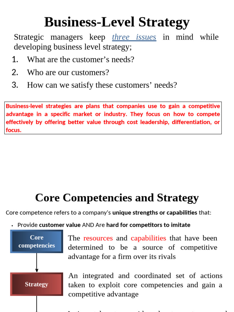 Business-Level Strategy Explained | PDF | Strategic Management ...