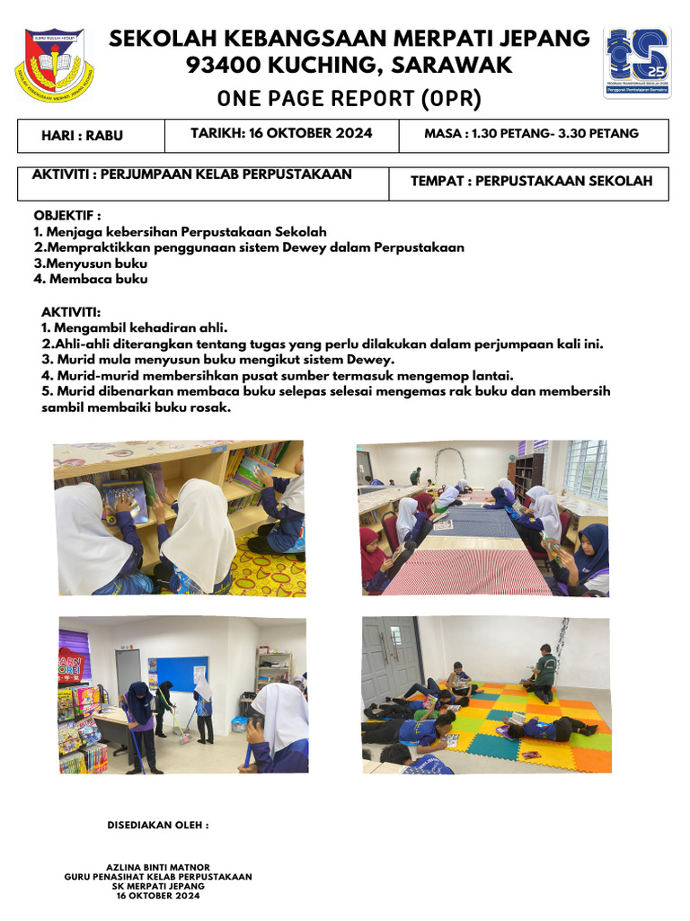 OPR KOKURIKULUM KELAB PERPUSTAKAAN | PDF