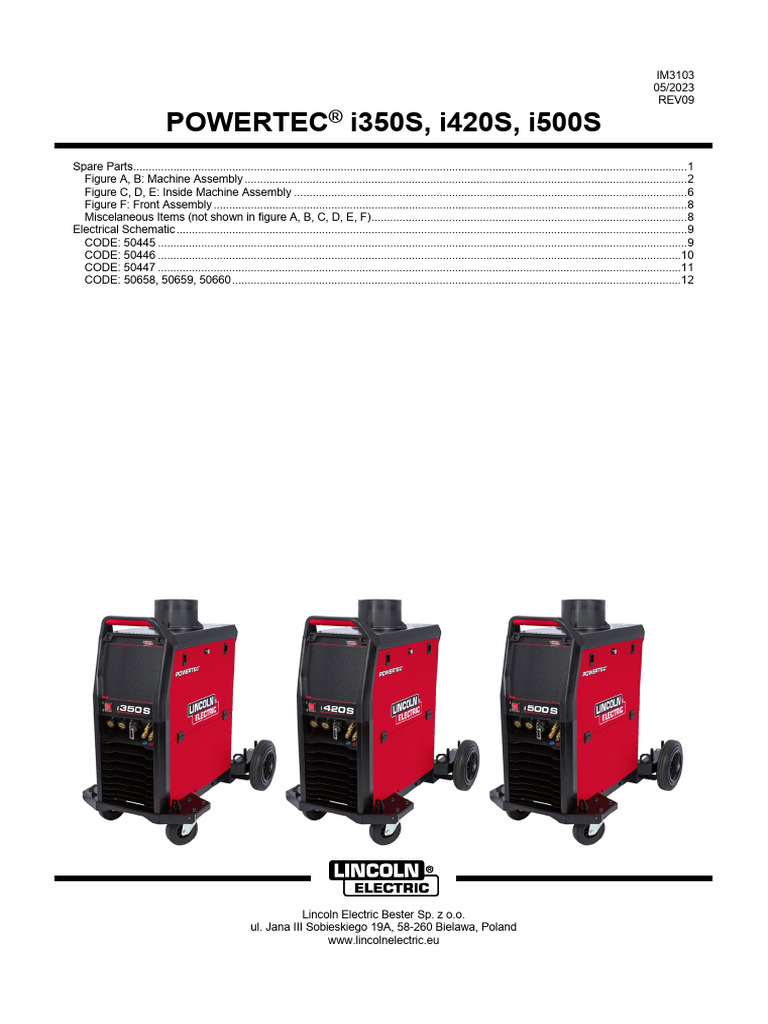 POWERTEC I500s K14185-1 - Spare Parts Manual | PDF | Electricity ...