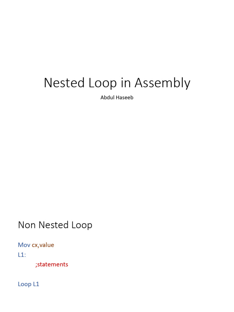 NestedLoop Assm | PDF