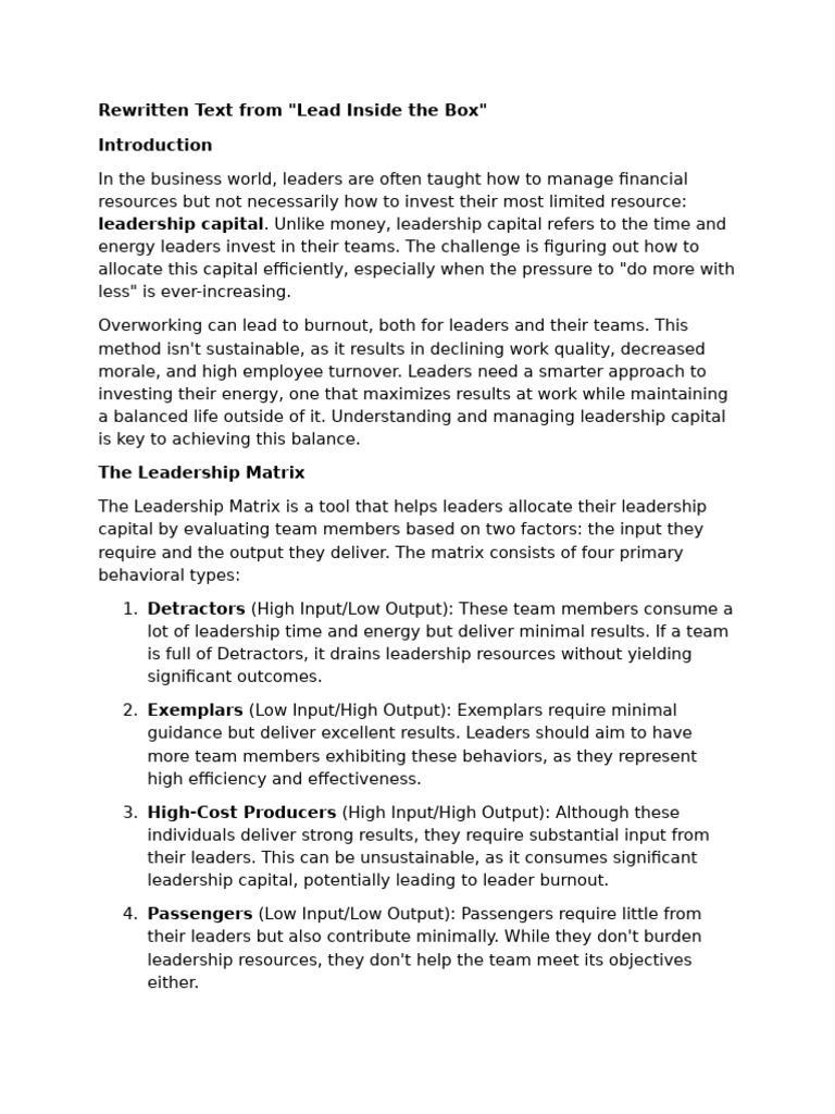 Rewritten Text From - Docx - Lead Inside The Box | PDF | Leadership ...
