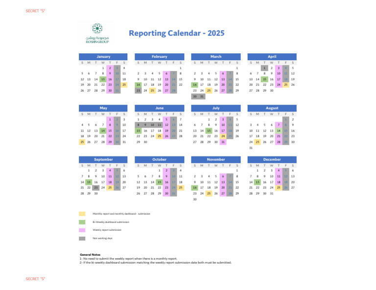 Reporting Calendar - Contractors | PDF