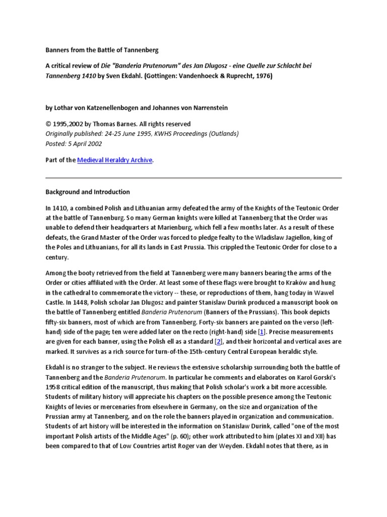 Banners From The Battle of Tannenberg | PDF | Communication Design ...