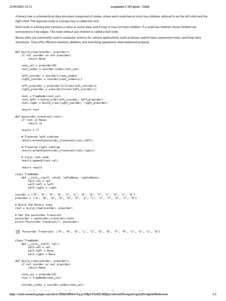 Assignment 3 104. Ipynb - Colab | PDF | Algorithms | Algorithms And Data Structures