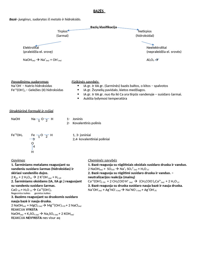 Chemija (Bazės) | PDF