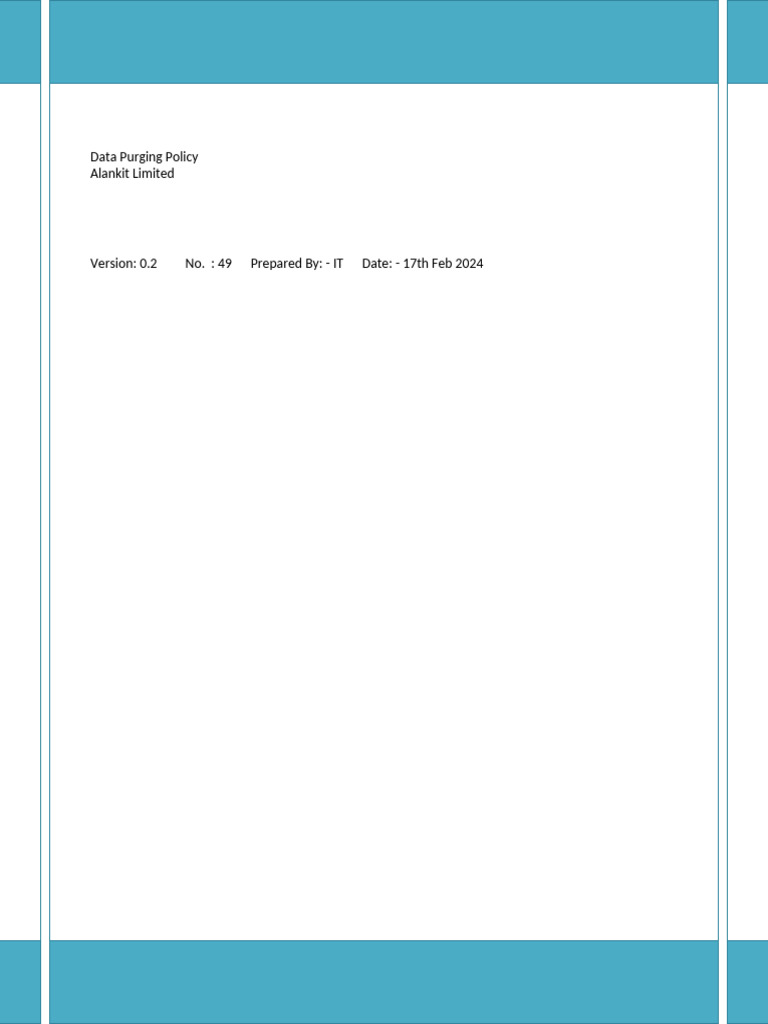 Data Purging Policy Documnet | PDF