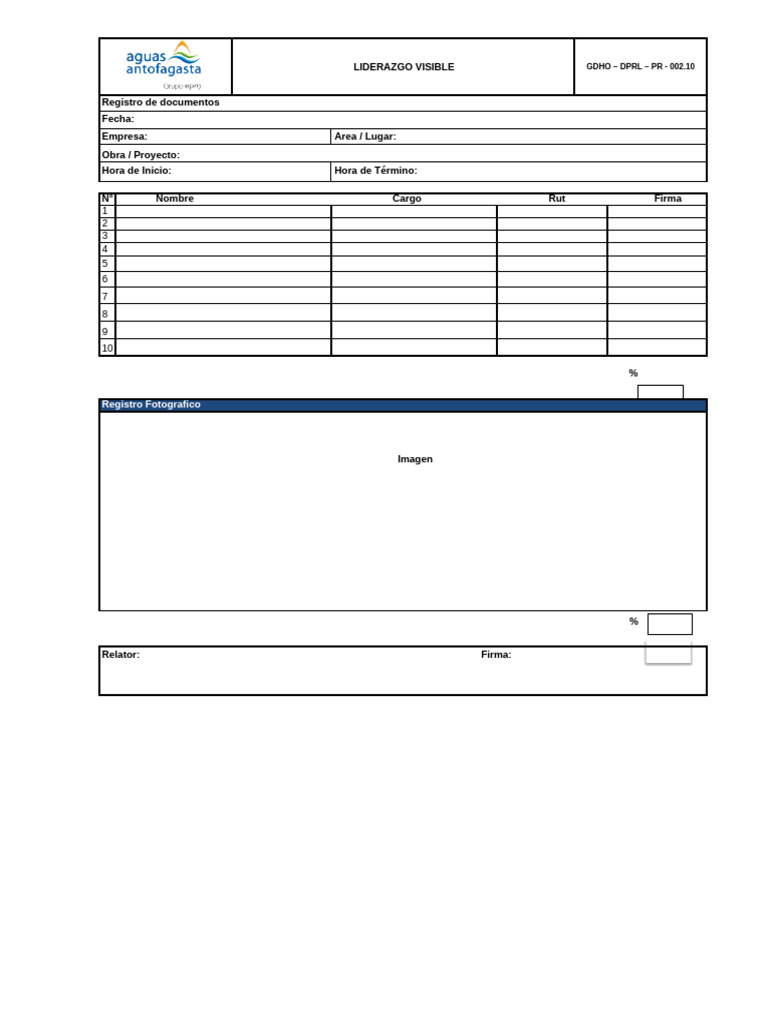 GDHO DPRL PR 002 10 (Formato Liderazgo Visible) | PDF