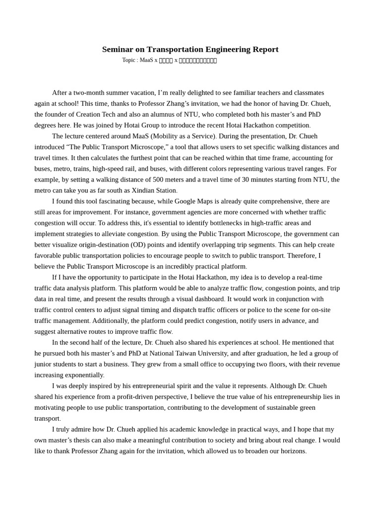MaaS x 移動變革 x 跨界商務創帶科技創辦人 | PDF | Public Transport | Traffic