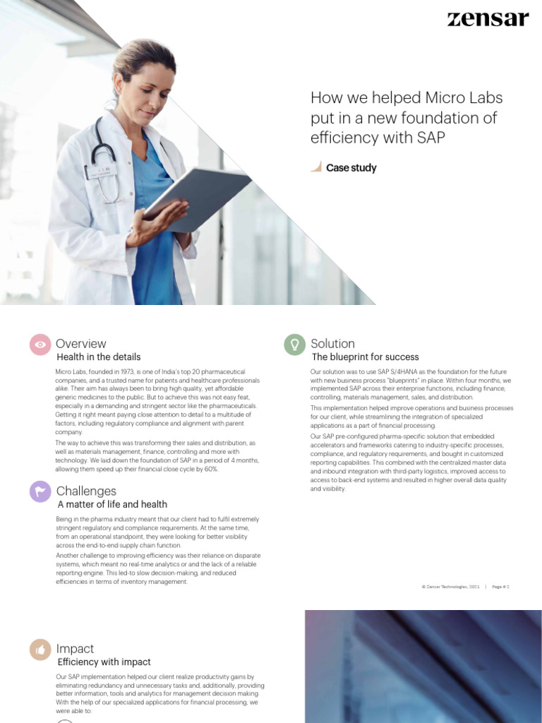 SAP - Micro Labs Case Study | PDF | Business Process | Economies