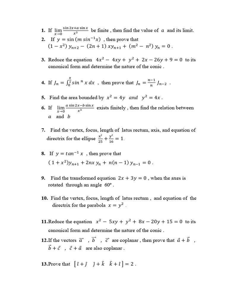 Math Sem-I | PDF