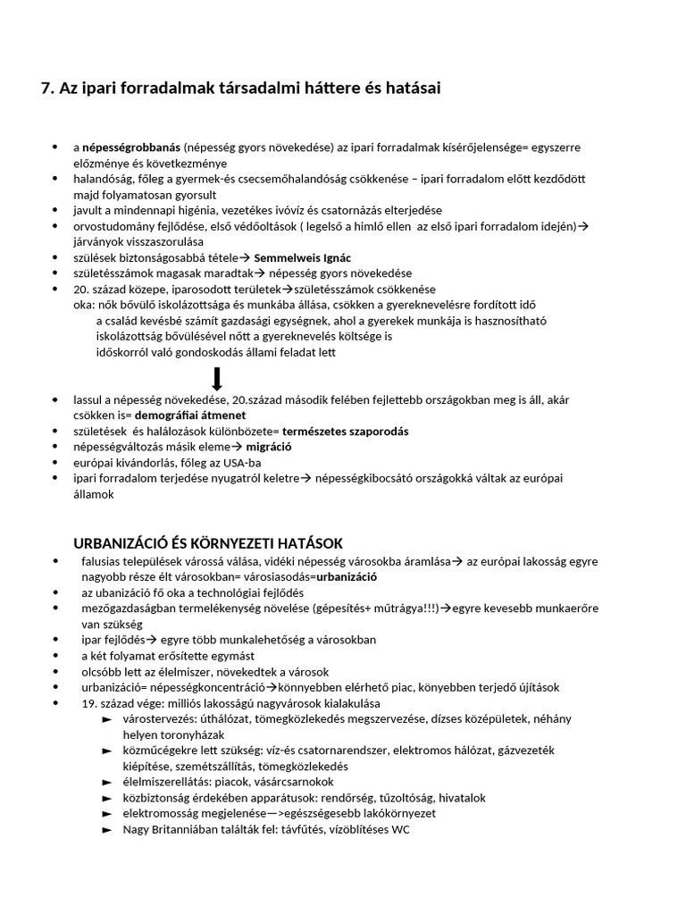 7 Ipari Forradalom Háttere És Hatása | PDF