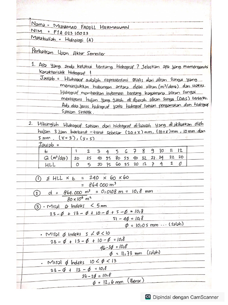 Perbaikan UAS Hidrologi | PDF