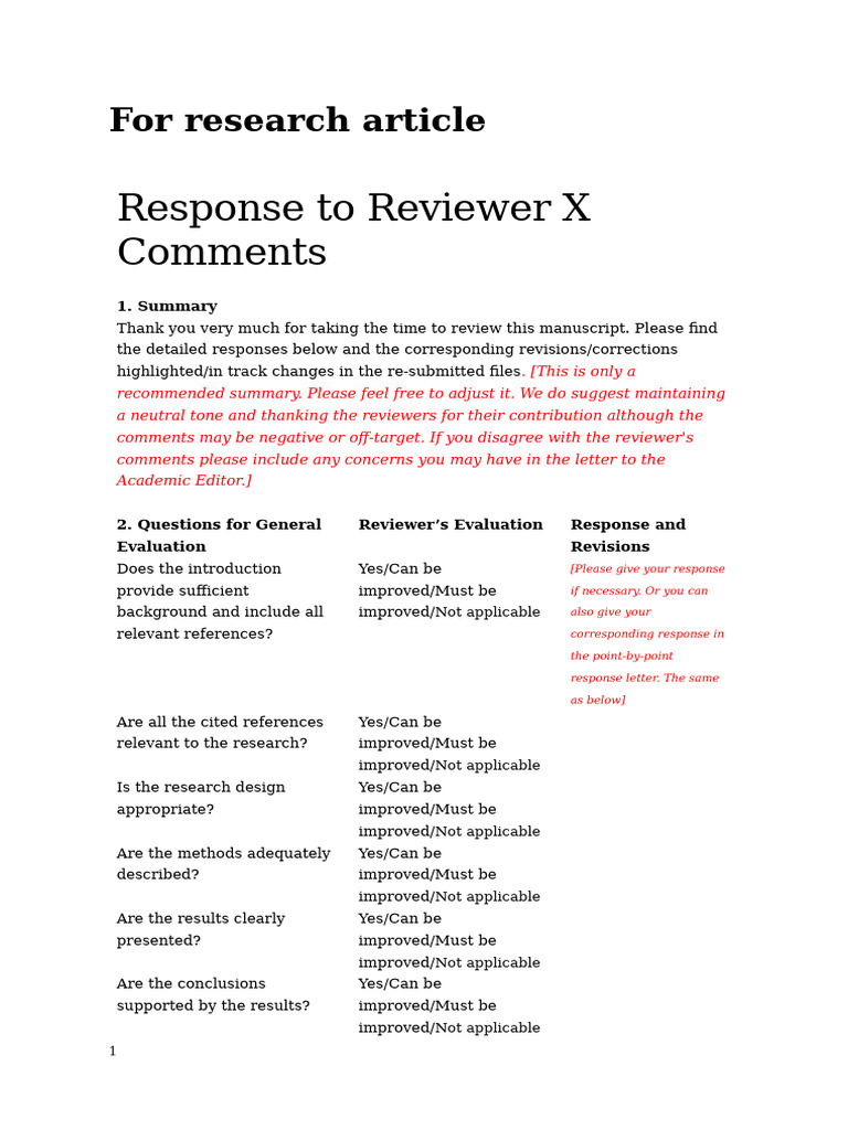 Example For Author To Respond Reviewer - MDPI | PDF | Human Communication
