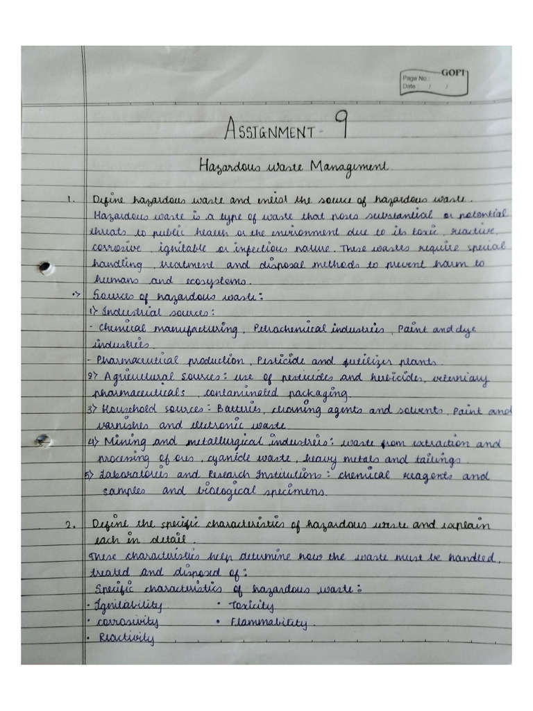 Hazardous Waste - MISWM. Hardi Shah | PDF