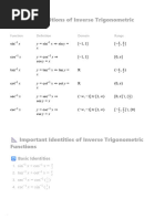 Class 12 Inverse Trigonometric Formulas | PDF