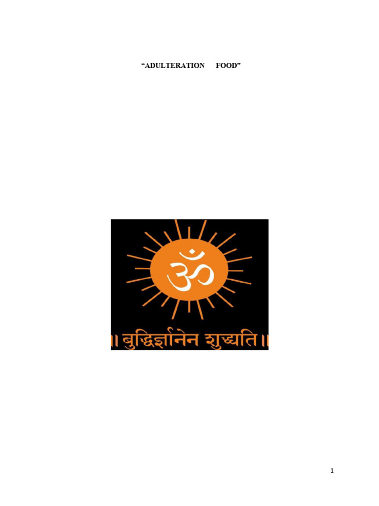 Manish Food Adulteration (3) | PDF | Food Safety | Foods