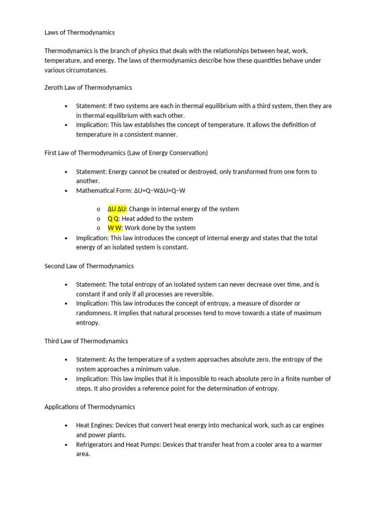 Lecture Gen - Chem 2 Laws of Thermodynamics | PDF | Entropy | Laws Of ...