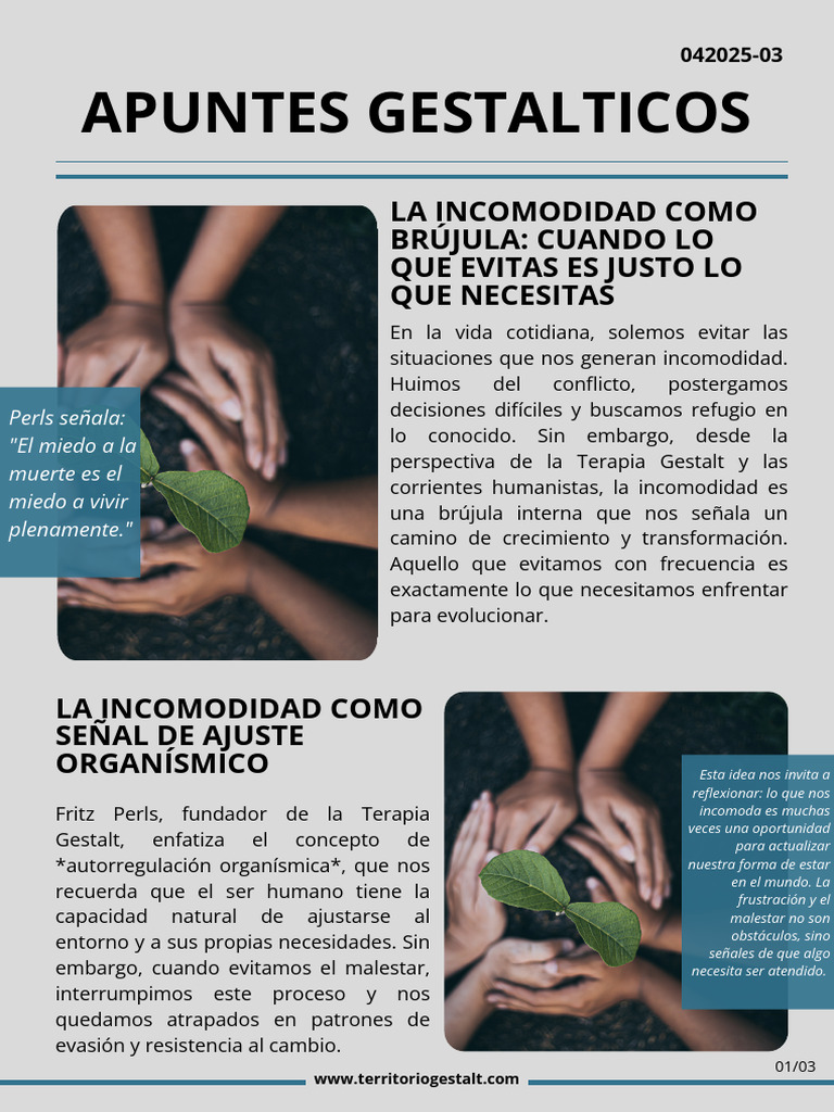 Incomodidad: Clave para el Crecimiento | PDF | Terapia Gestalt | Salud ...