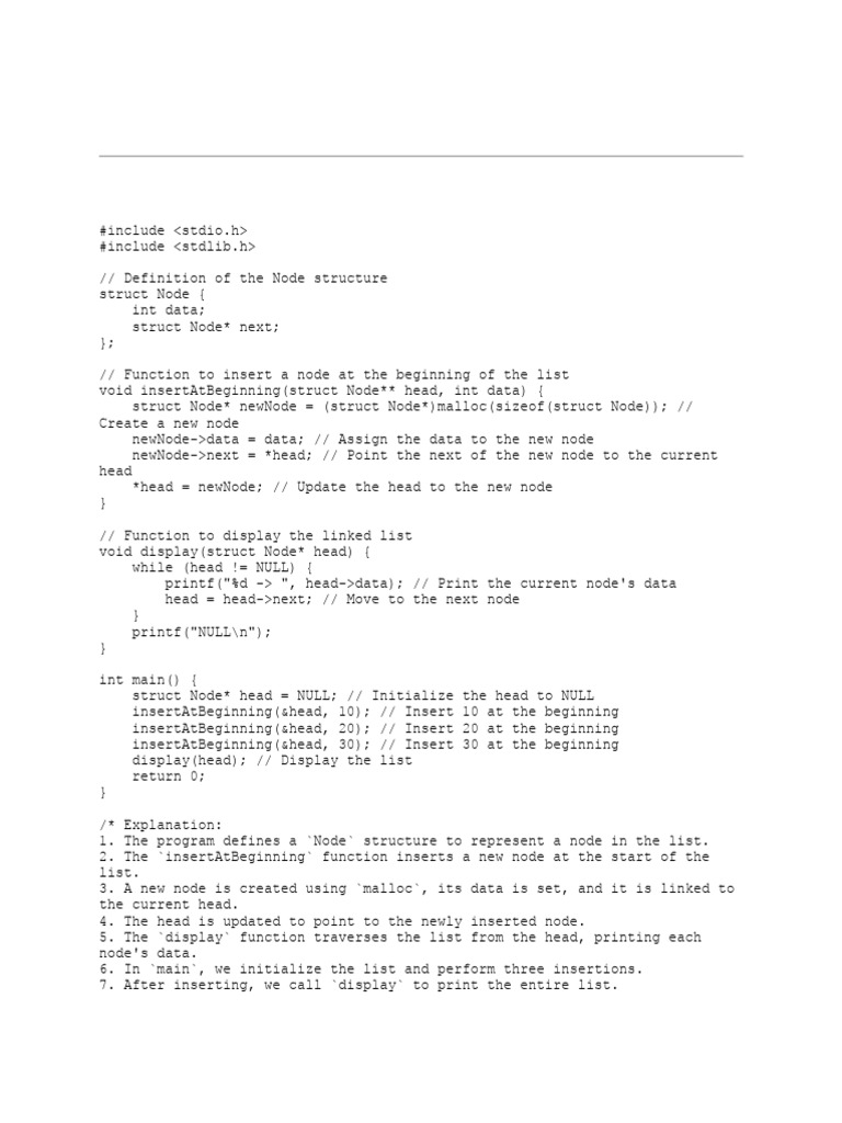 Linked List Data Structure Programms | PDF | Pointer (Computer ...