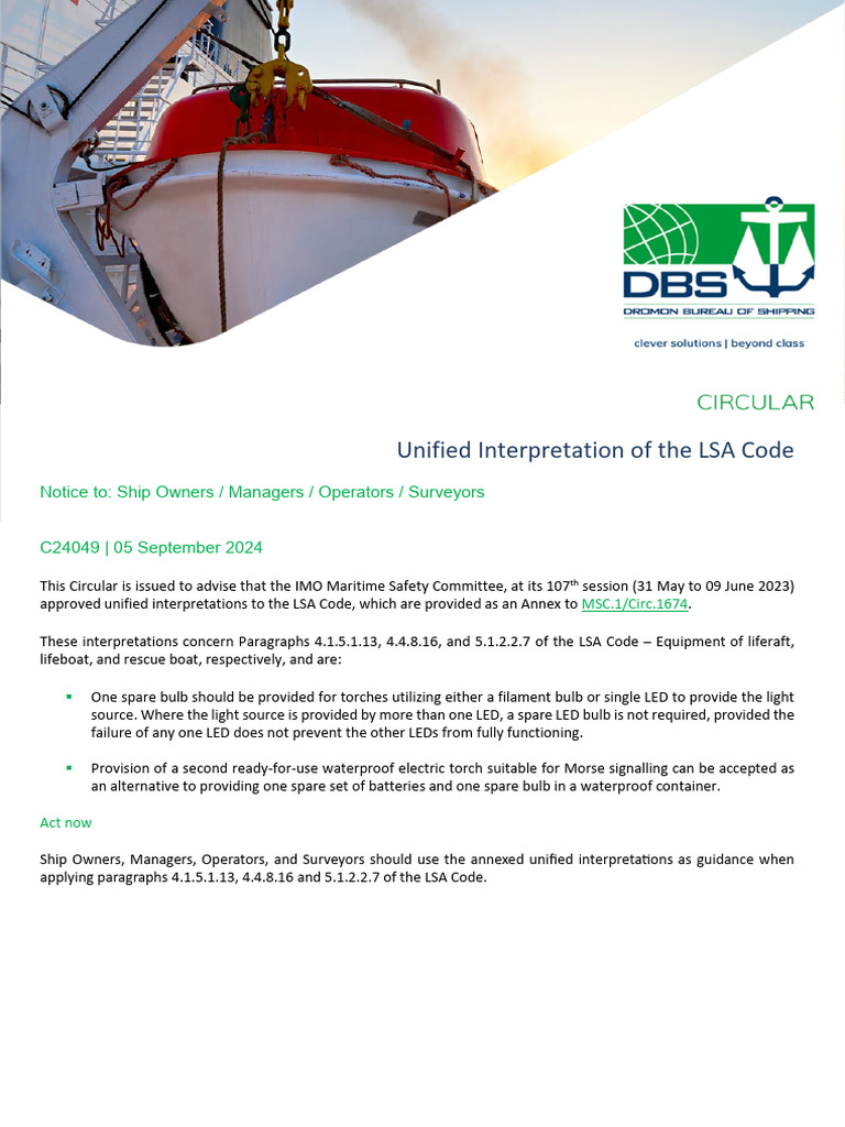 C24049 Unified Interpretation of The LSA Code | PDF