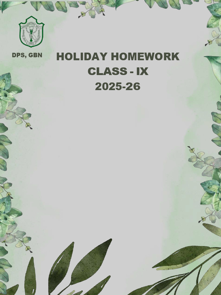 1-Final - HHW Class-9 2025-26 - 250530 - 070427 | PDF | Factorization | Debit Card