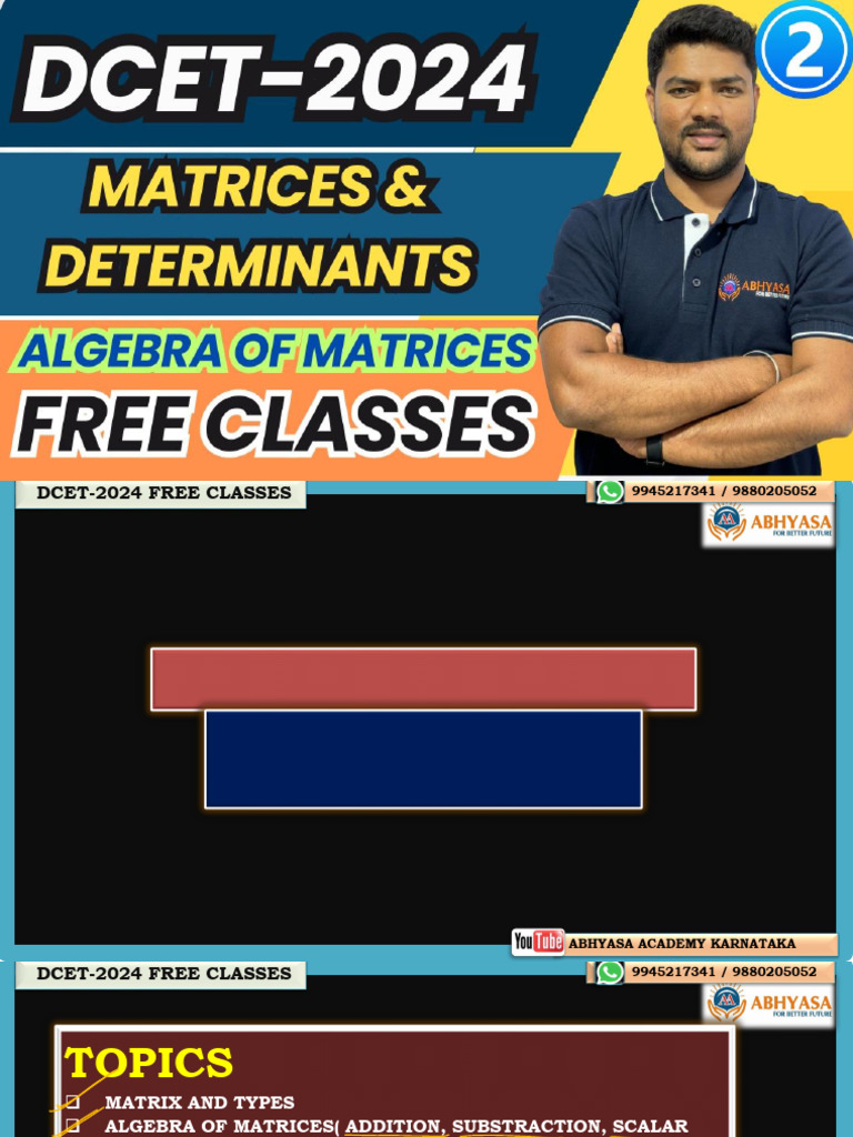 01 Matrices and Determinants 02 | PDF | Matrix (Mathematics) | Determinant