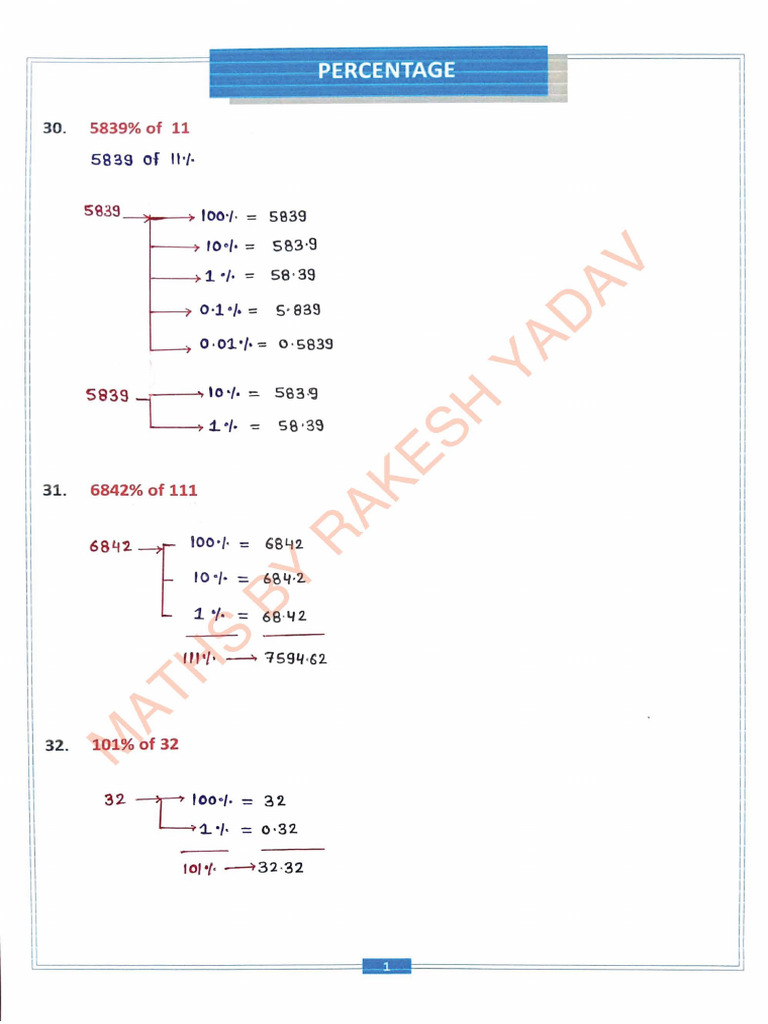 Percentage Notes 14-05 | PDF