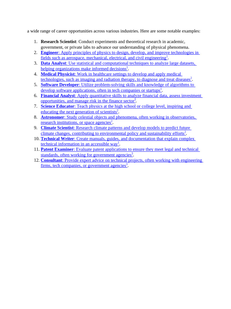 Career Paths in Physics and Math | PDF