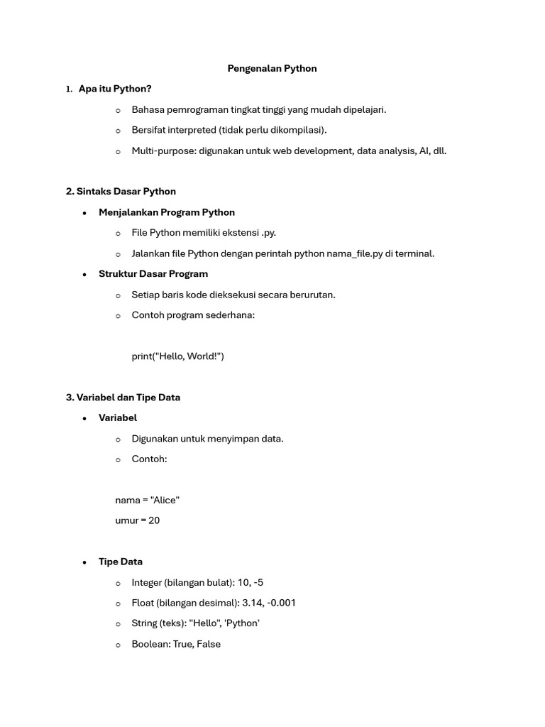 Pengenalan Python | PDF