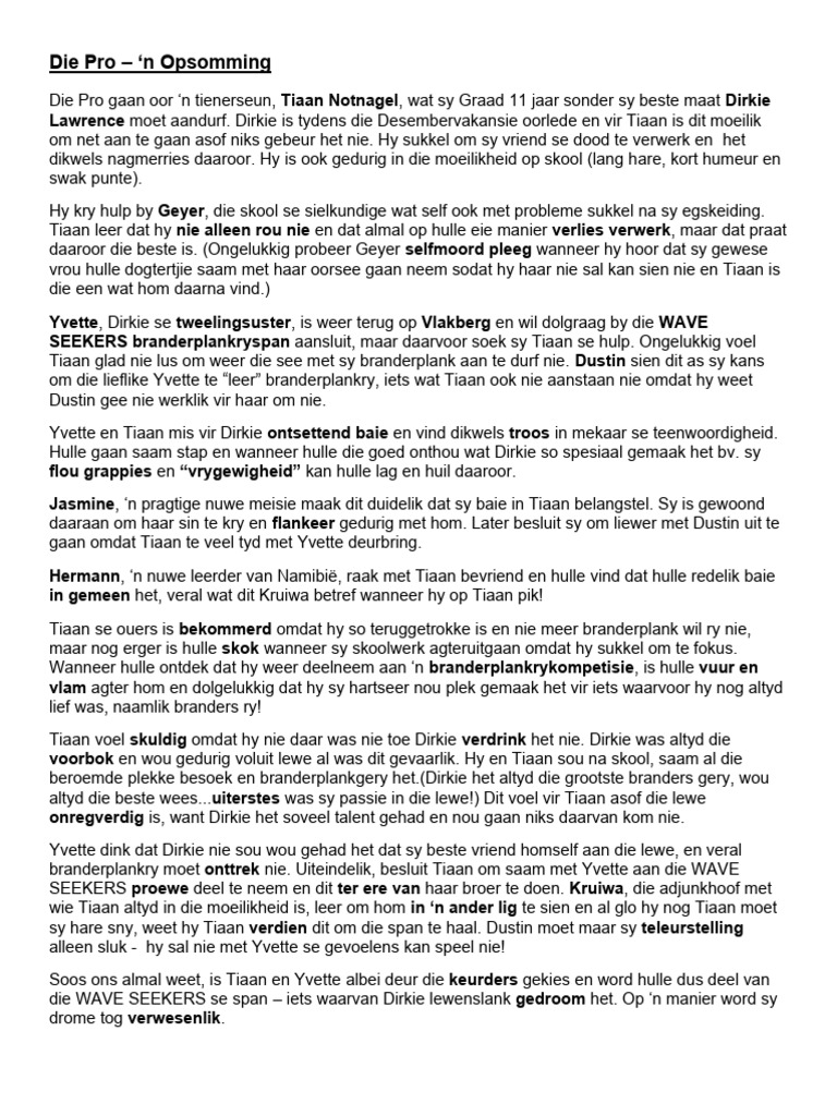 Die Pro Opsomming | PDF