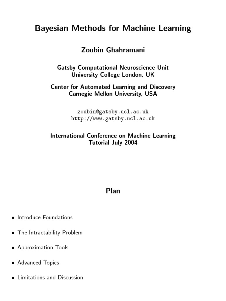 Bayes ML Tutorial | PDF | Bayesian Inference | Statistical Inference