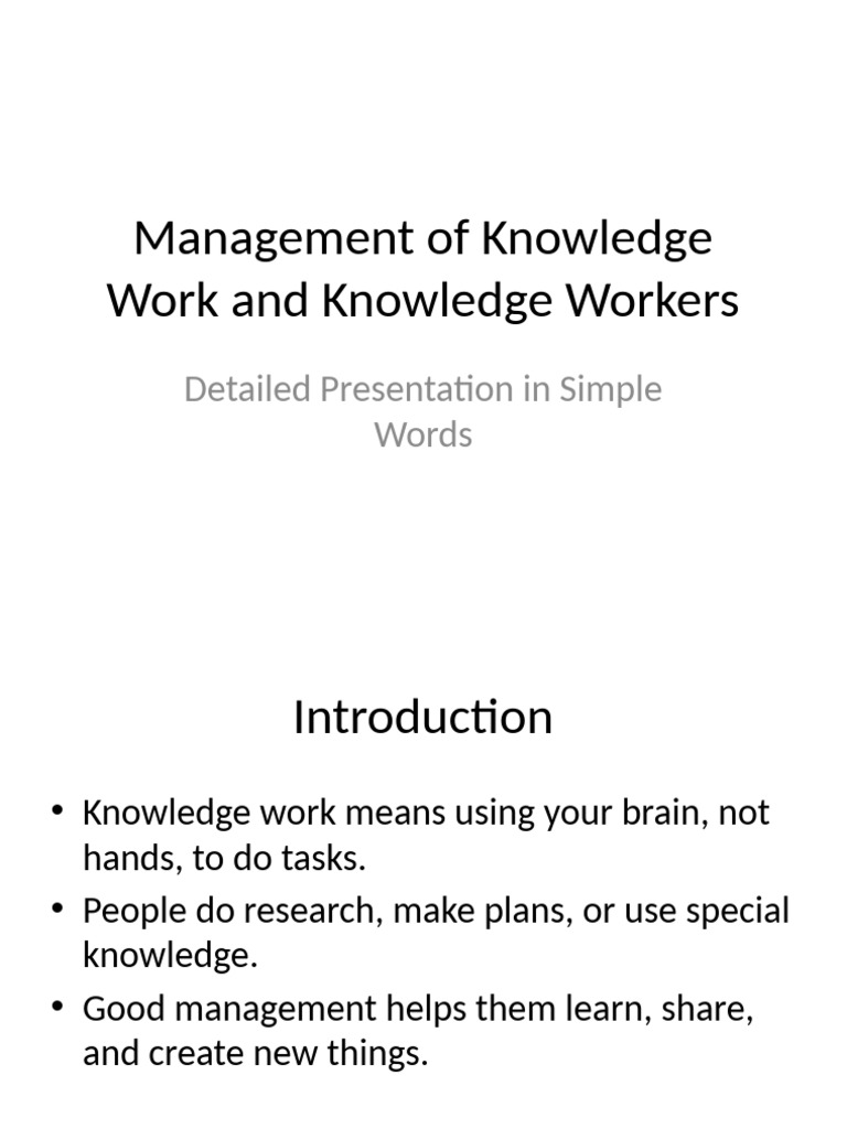 Managing Knowledge Workers Effectively | PDF | Knowledge | Intelligence