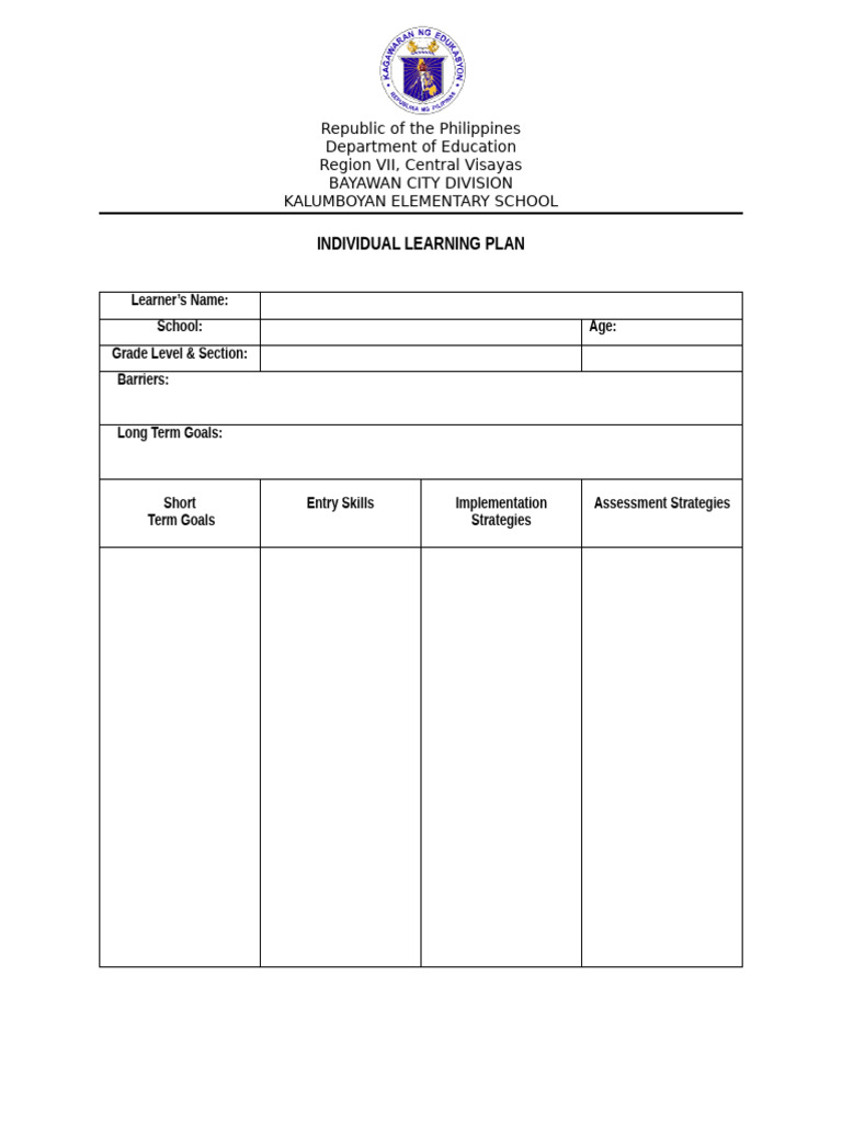Individual Learning Plan | PDF