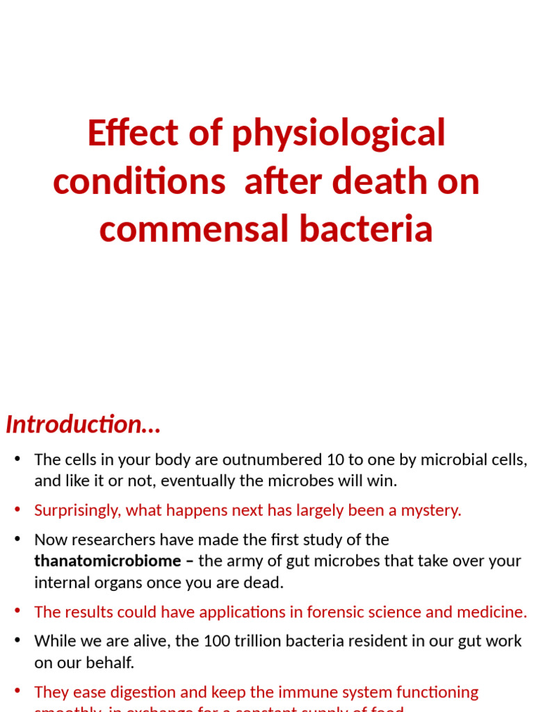 Effect of Physiological Factors On Bacteria After Death | PDF ...
