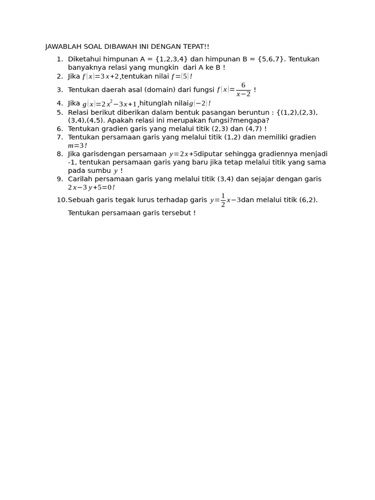 soal mtk 8 | PDF