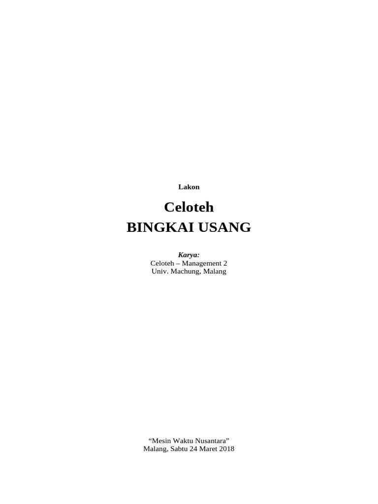 NASKAH Celoteh Bingkai Usang | PDF