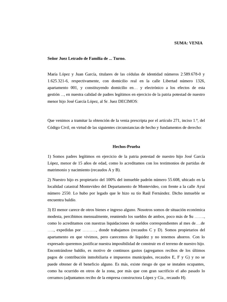 Escrito Ejemplo | PDF