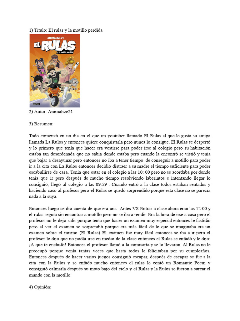 El Rulas y la Motillo Perdida PDF | PDF