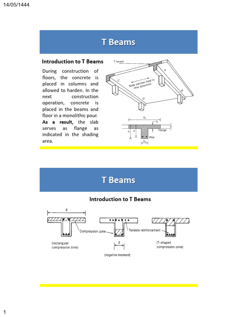 L5 Analysis and Design of T Sections | PDF | Applied And ...