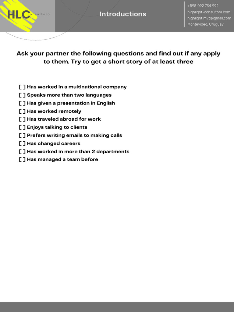 Professional Introductions | PDF