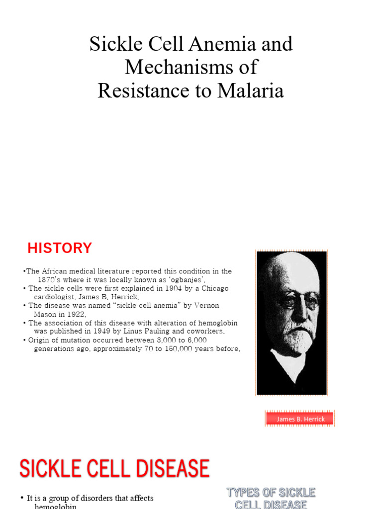 Sickle Cell Anemia and Maechanisms of Resistance To Malaria | PDF ...