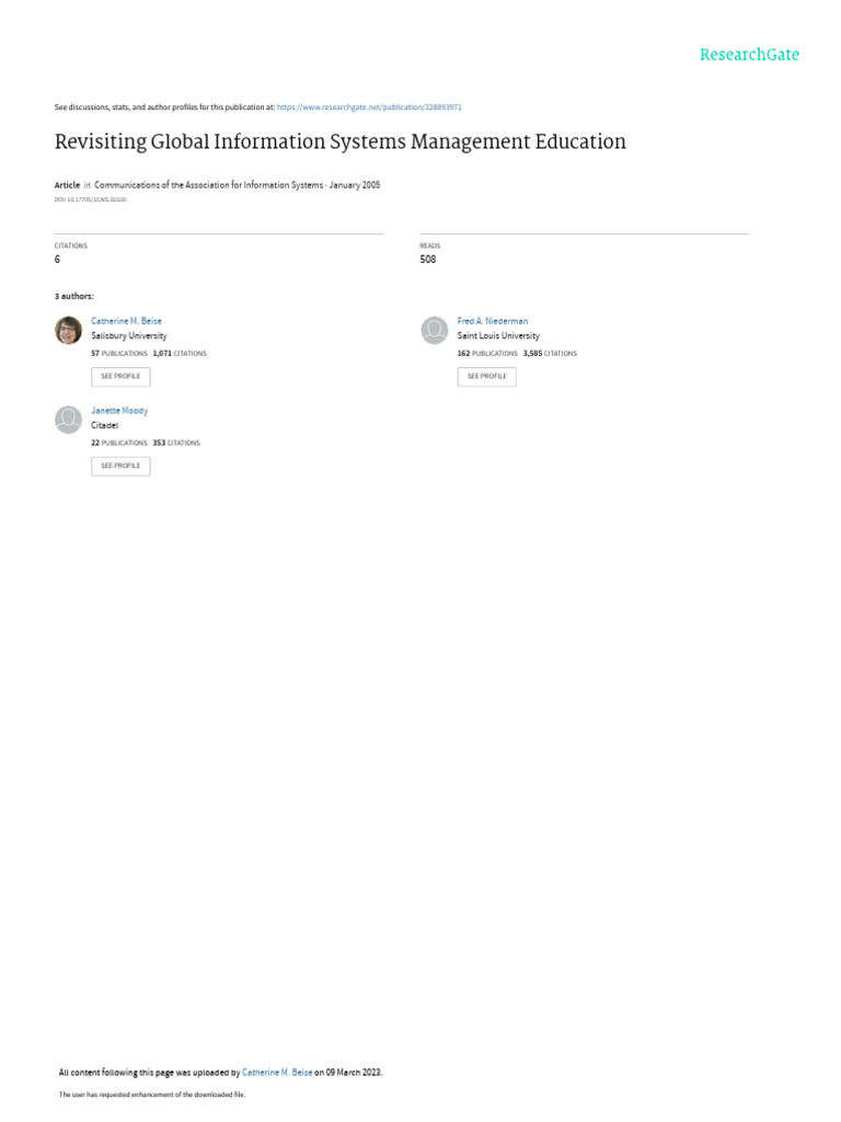 Global Information Systems Education Insights | PDF | Supply Chain ...